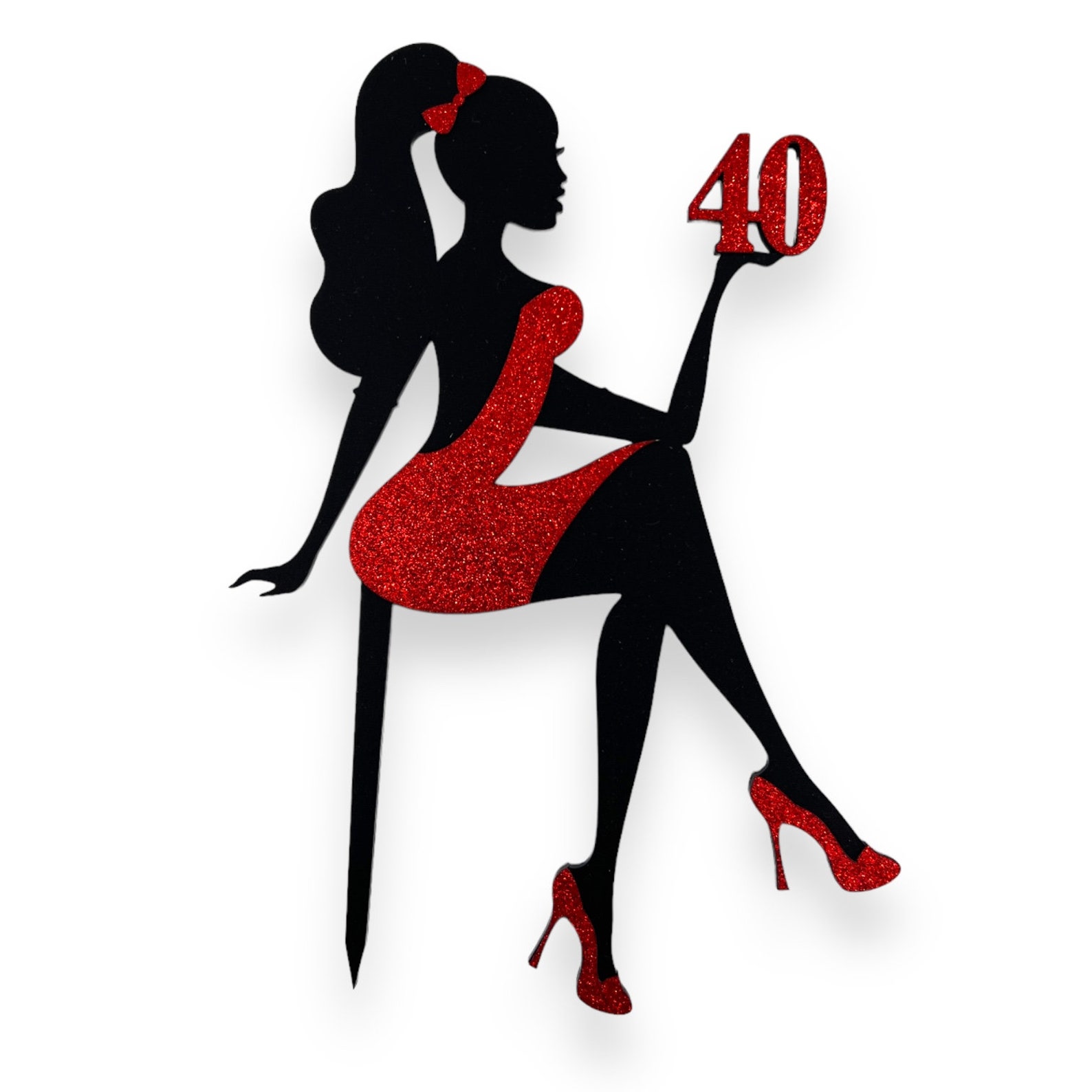 Personalised Cake Topper, 17x24cm 6,69x9,44, Lady in High Heels ...