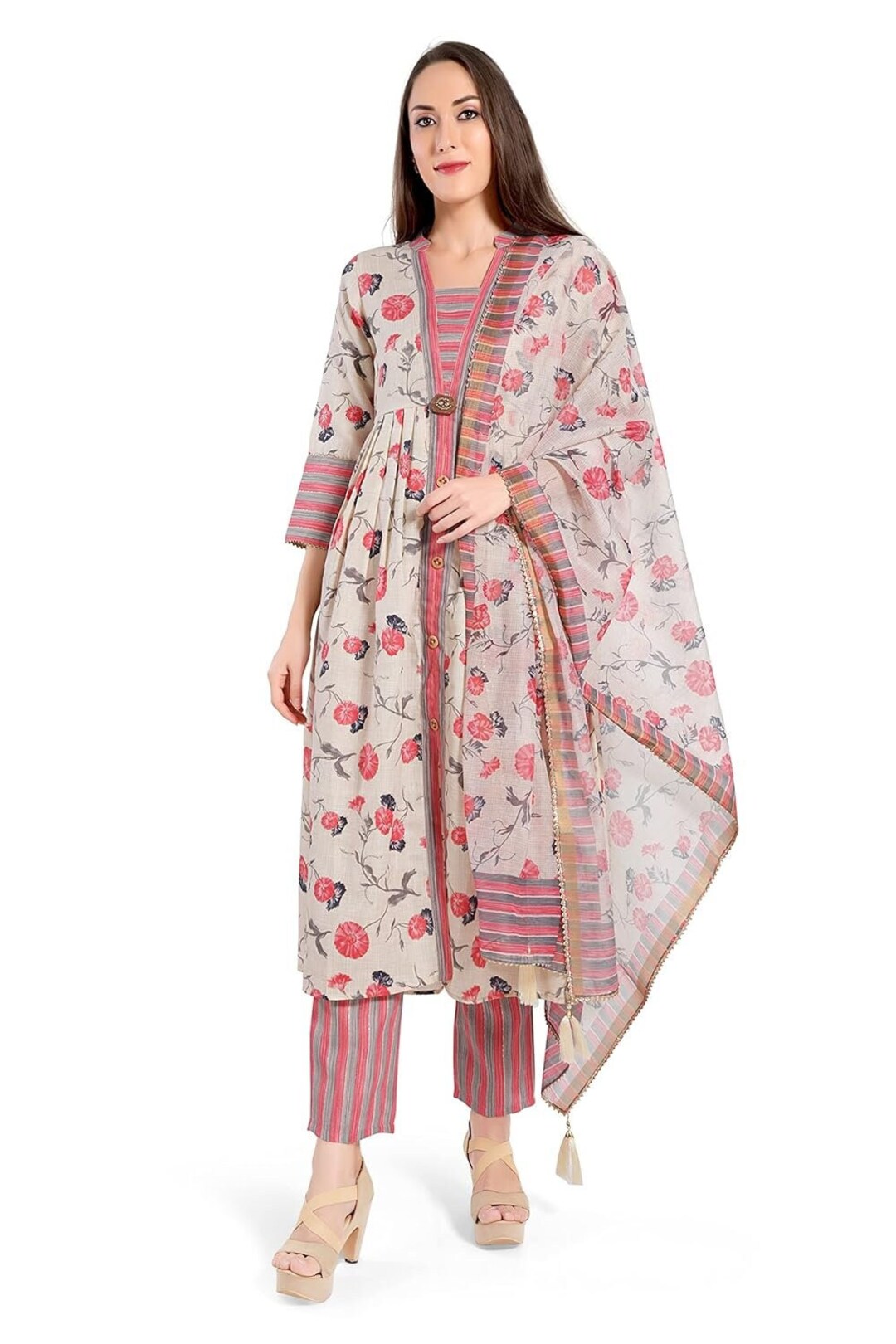 Ethnic Motifs Kurta With Palazzos & Dupatta Wedding Style Outfit ...