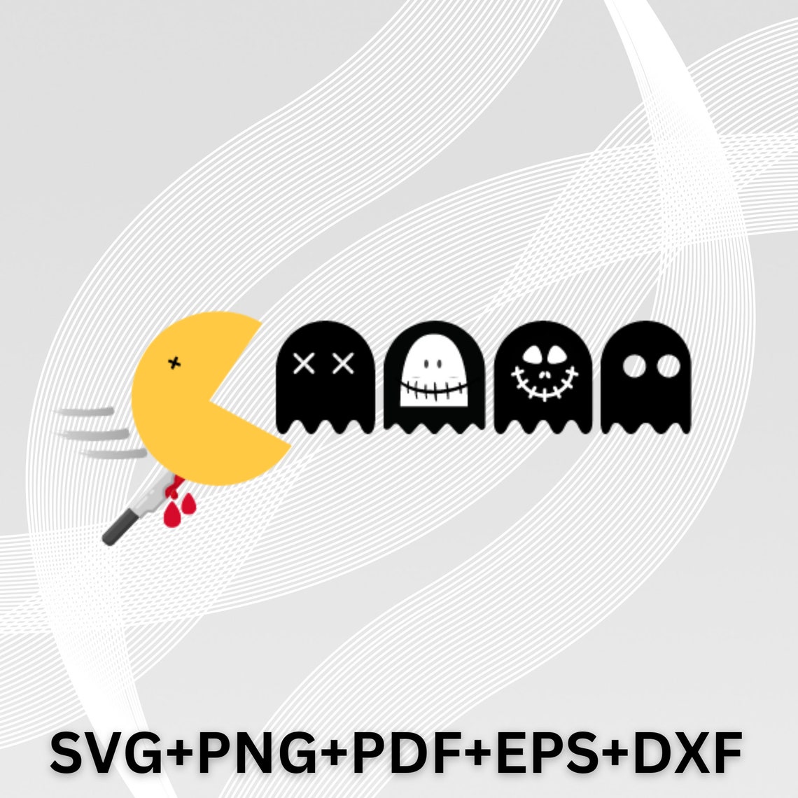 Halloween Character SVG Pac Man Svg Cute Horror Svg Pacman - Etsy