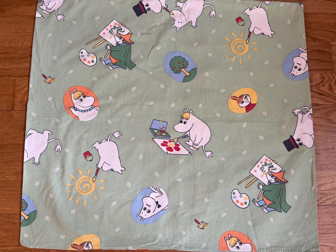 Moomin Mumin Characters Pillowcase Vintage Green Cute Drawings Design ...