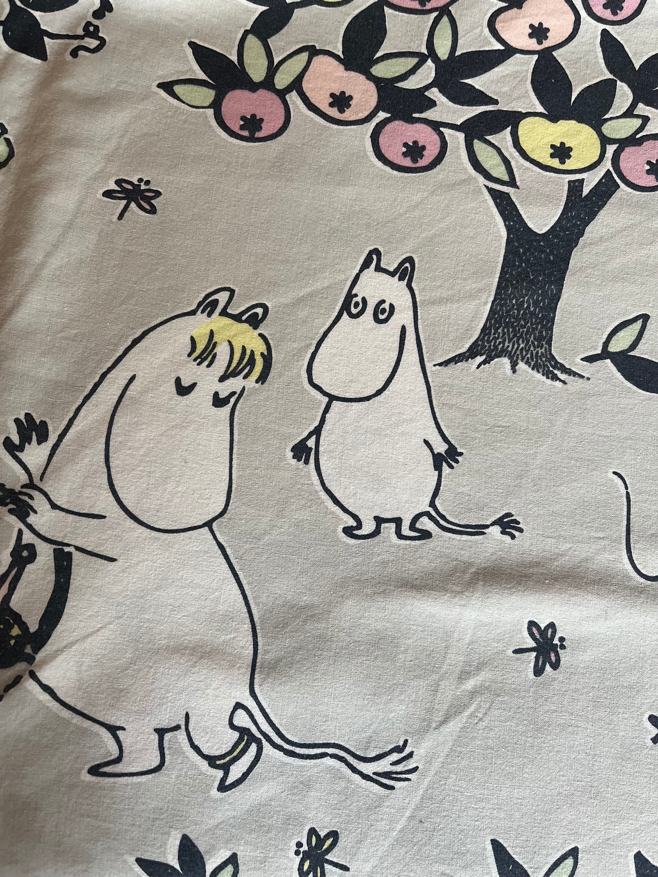 Moomin Characters Duvet Cover and Pillowcase Set Vintage Pink Grey ...