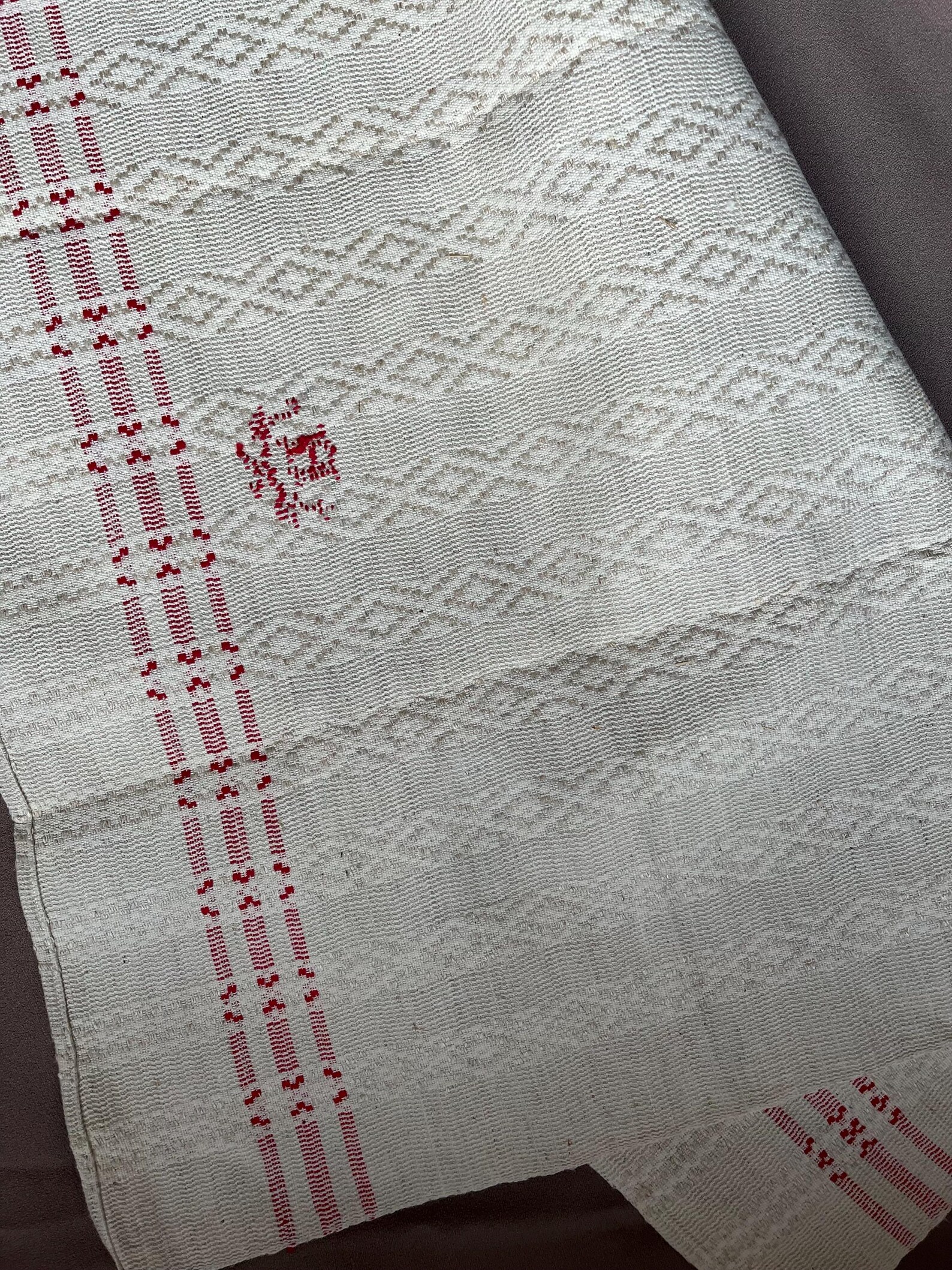 Swedish Vintage Towel Embroidery Monogram Letter H Decor Natural Linen ...