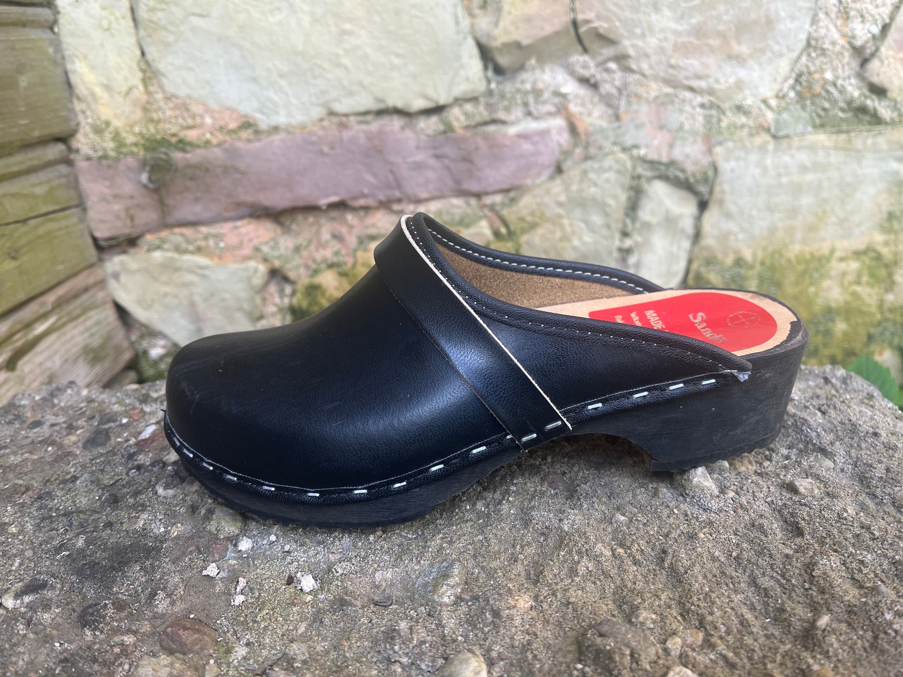 EUR 37 Swedish Sando Wooden and Genuine Leather Clogs Vintage Unused ...