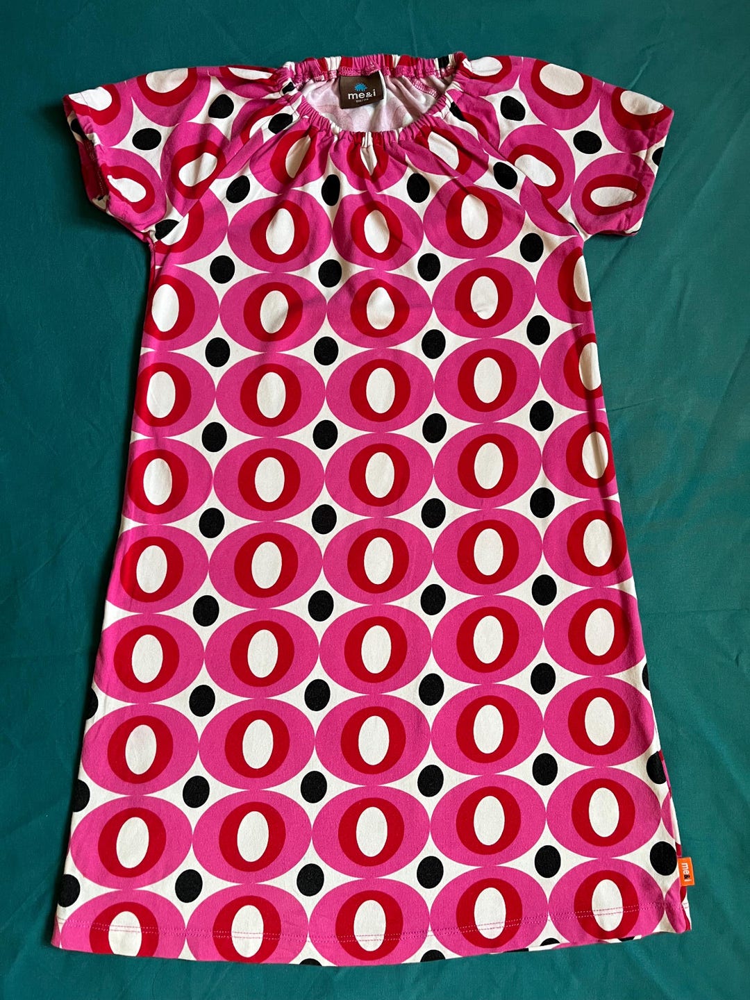110- 116 Cm Finnish ME&I Vintage Summer Dress Pink White Black Abstract ...