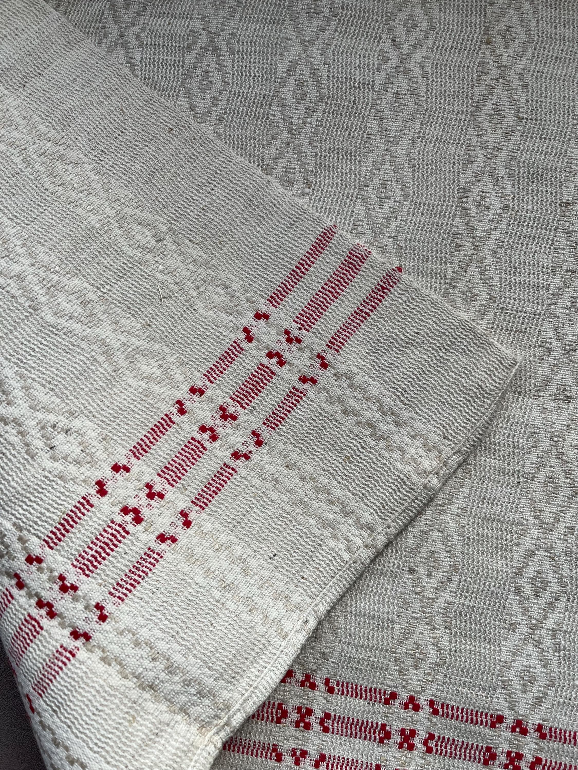 Swedish Vintage Towel Embroidery Monogram Letter H Decor Natural Linen ...