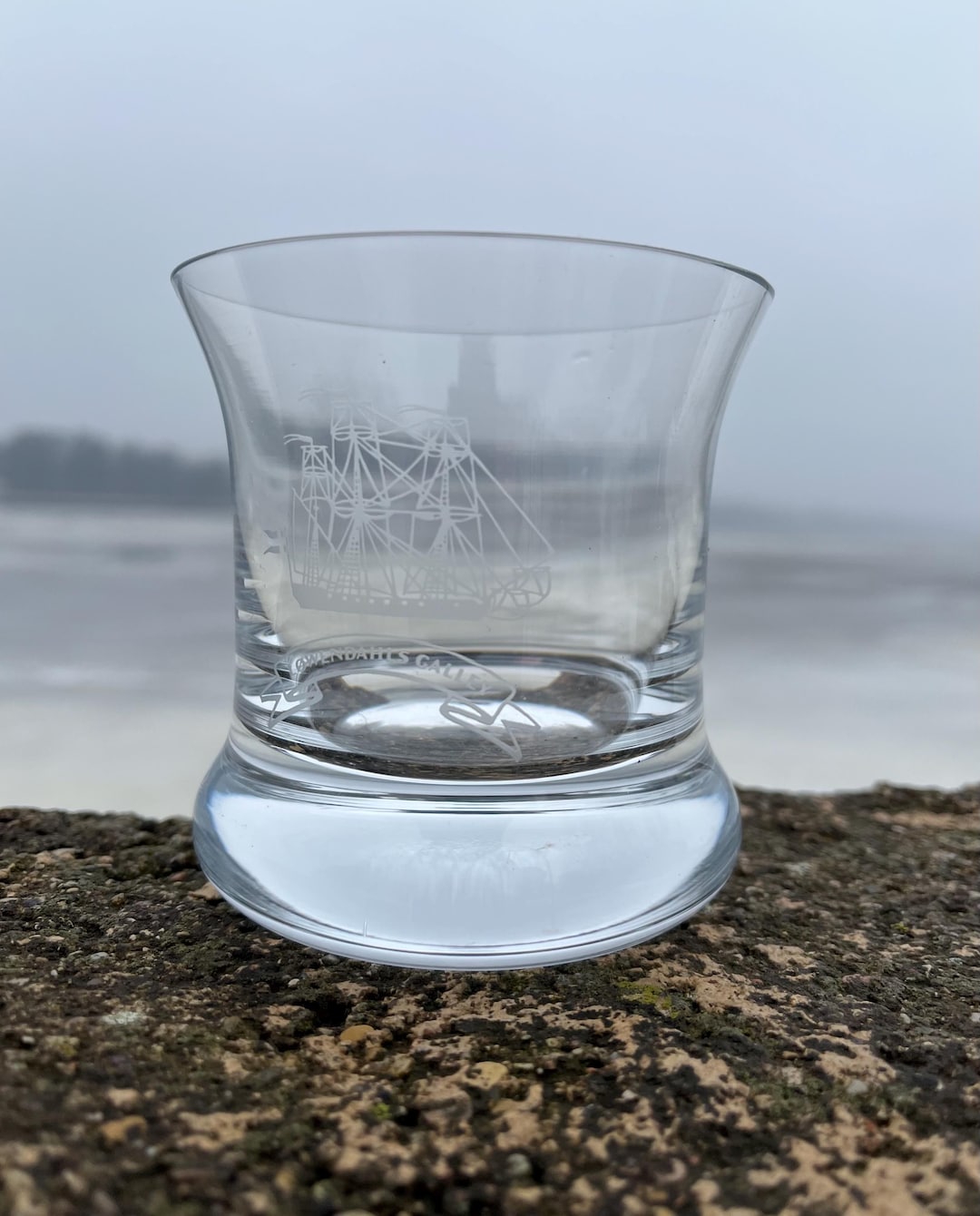 Magnor Whiskey Glass With Engraved Historical Ship Motif Norwegian ...