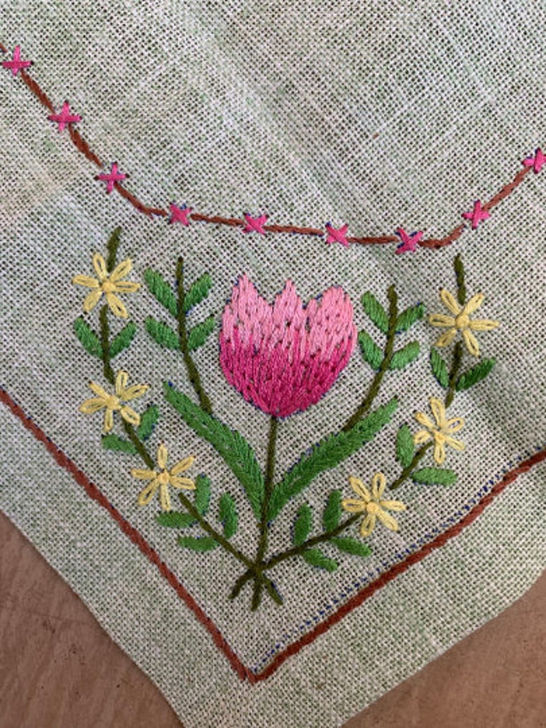 Swedish Retro Tulip Motif Table Centerpiece Small Tablecloth Sweden ...