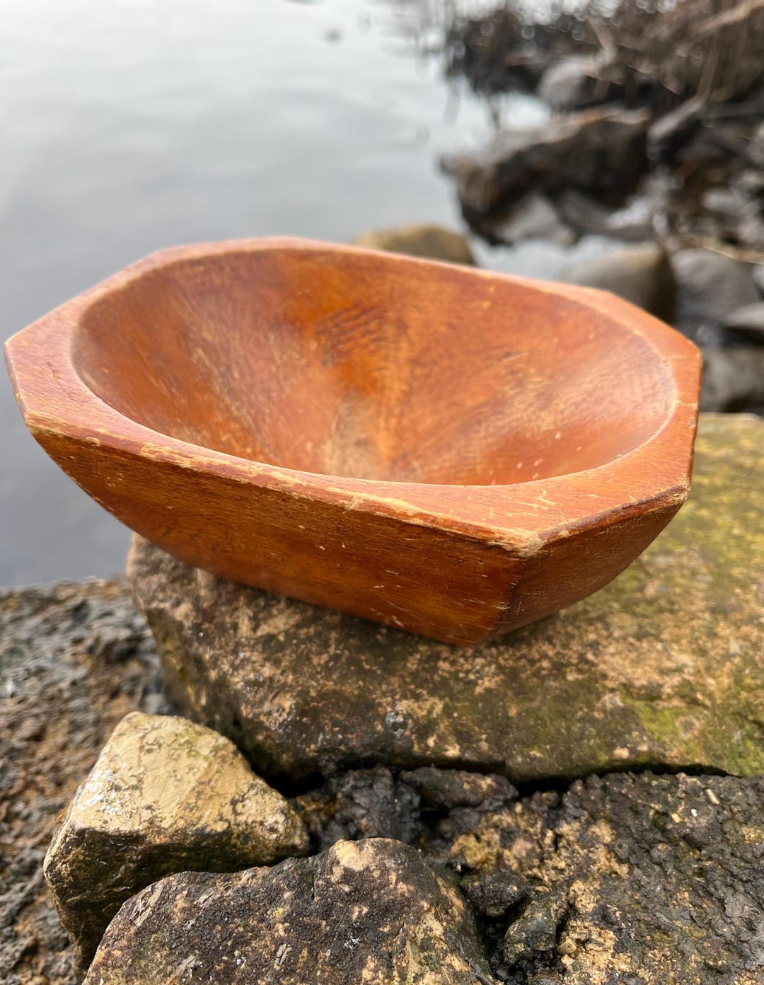 1935 Norwegian Vintage Rustic Carved Wood Tray Primitive Home Decor ...