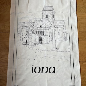 IONA Celtic Heritage Symbols Irish Vintage Linen Kitchen Towel Unused ...