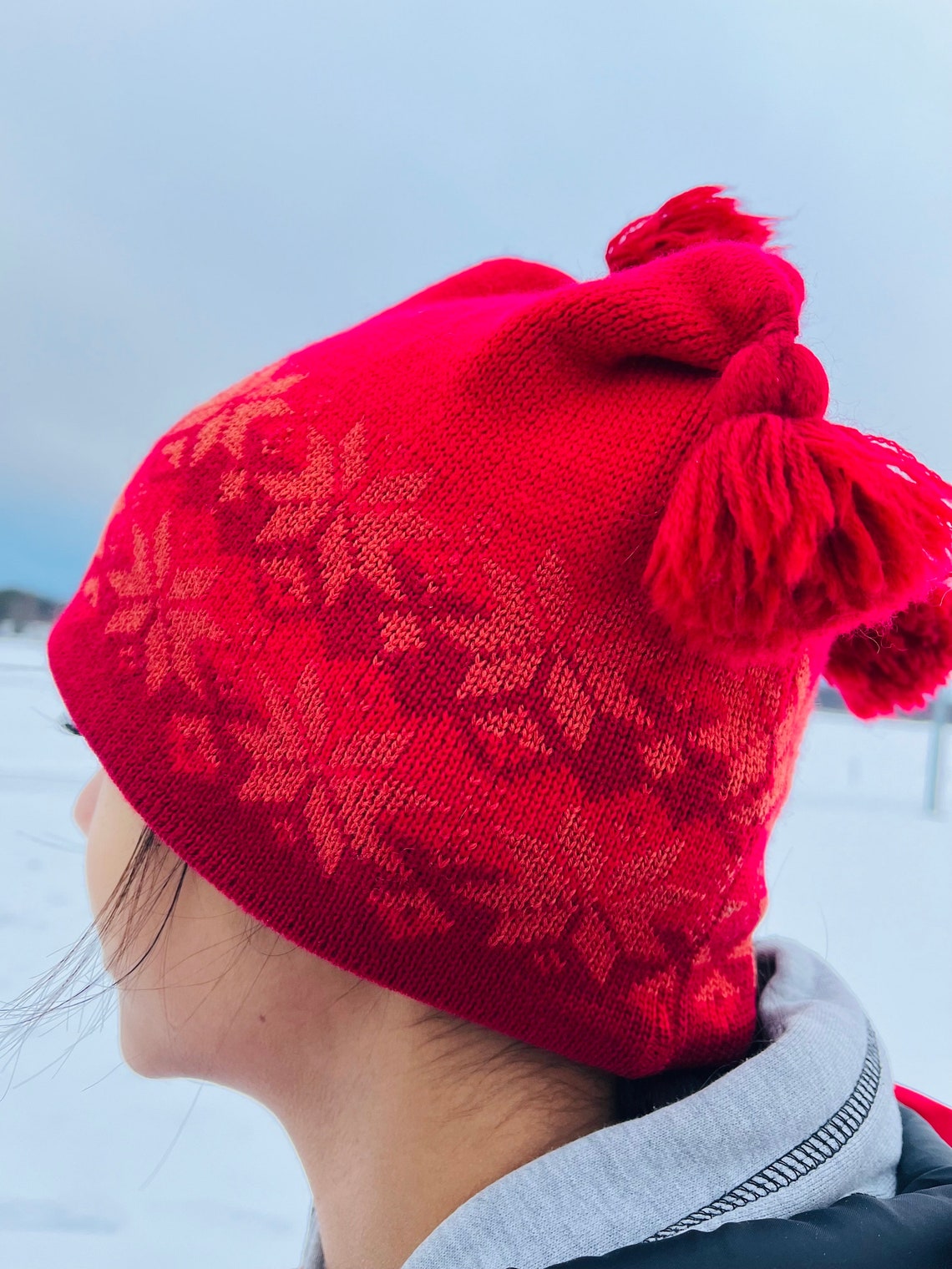 HUSKY M Size Finnish Vintage Hat With Tassels Winter Beaniet Ski ...