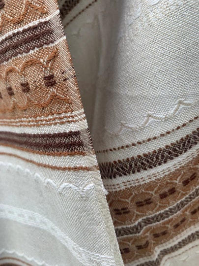 Vintage Swedish Traditional Folk Style Window Linen Curtains Set Retro ...