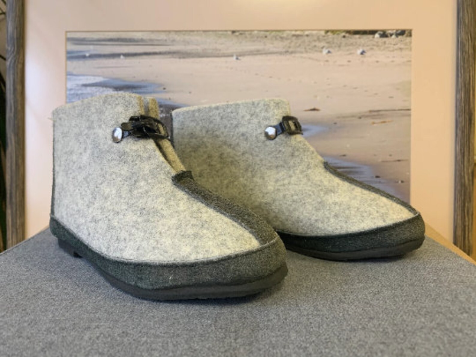 Vintage Kid's Norwegian Gray Felt Boots Size 32 Ankle Boots 100% ...