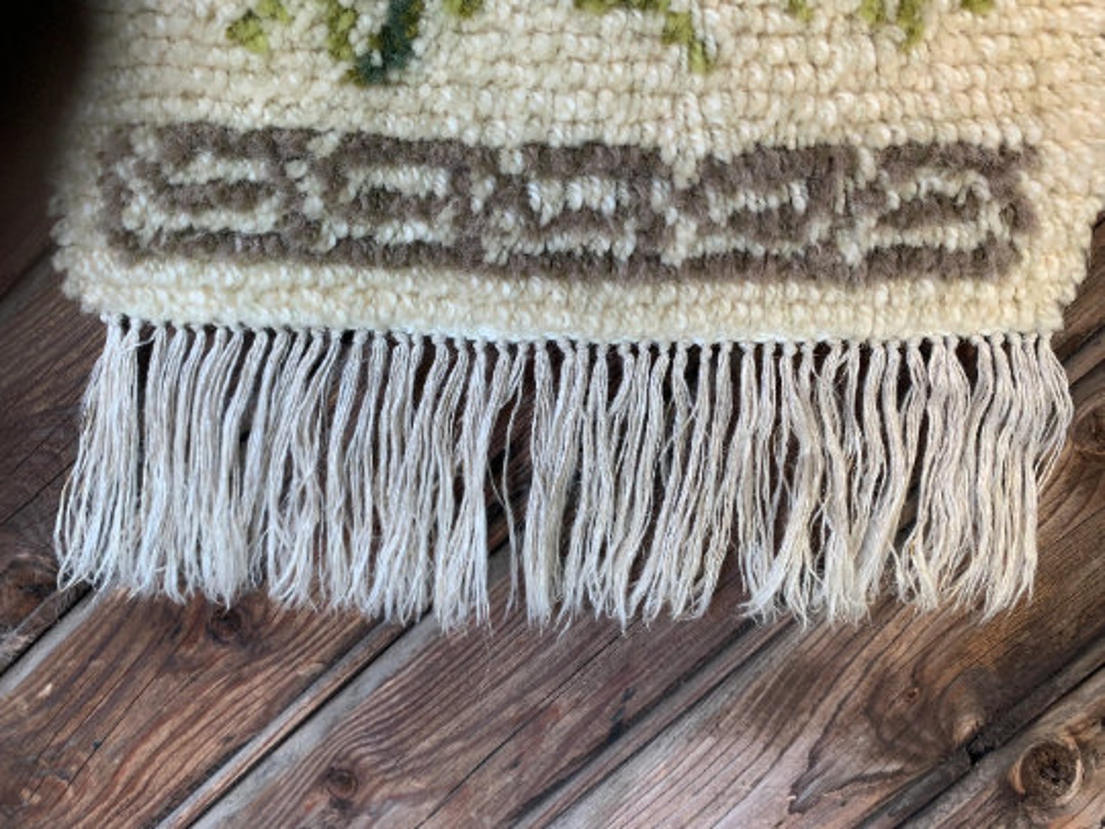 1960s Retro Swedish Rya Wall Hanging Flower Motif Wool and Canvas ...