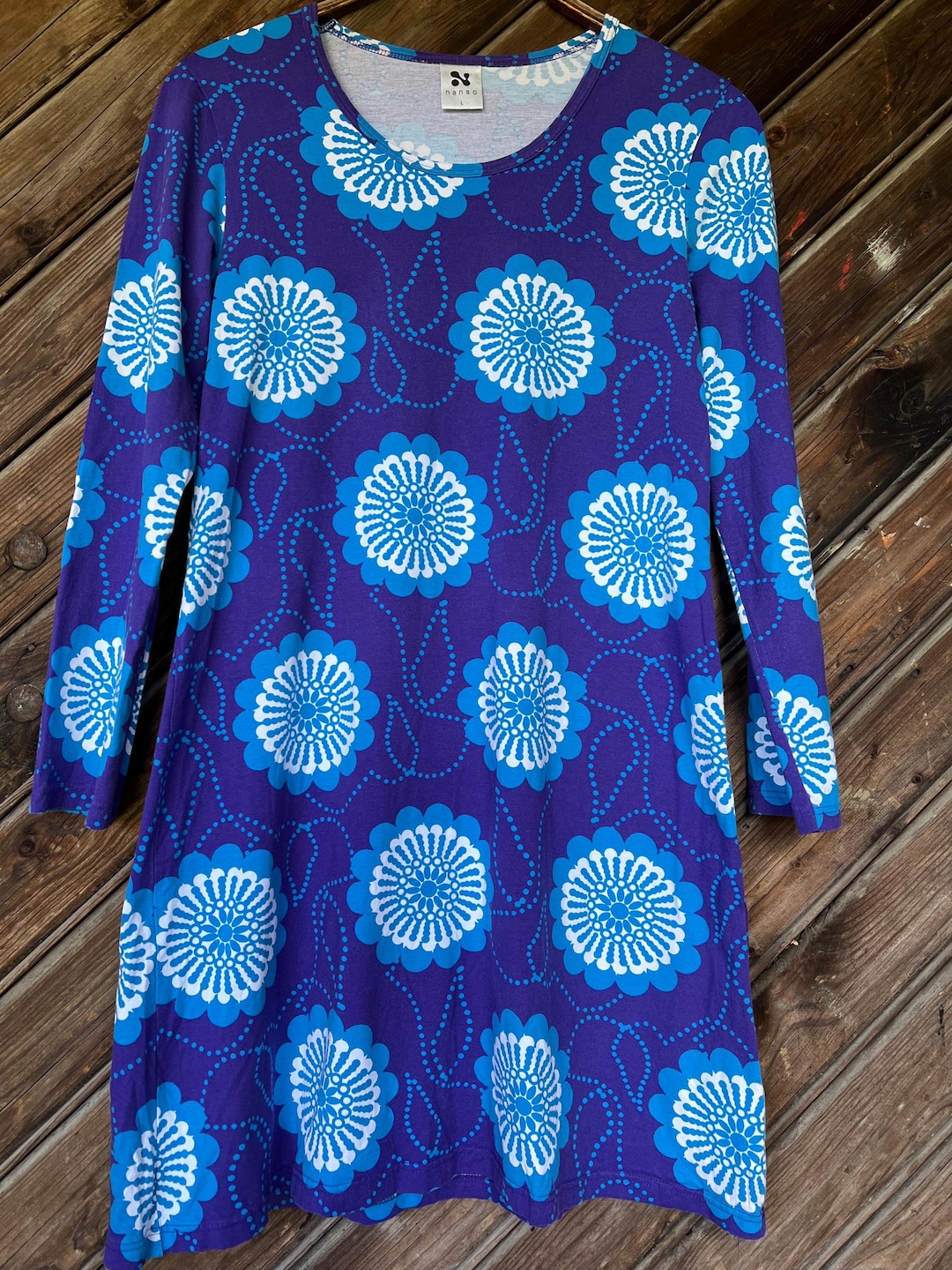 L Size NANSO Vintage Tunic or Mini Dress 2000s Cotton Jersey Finnish ...