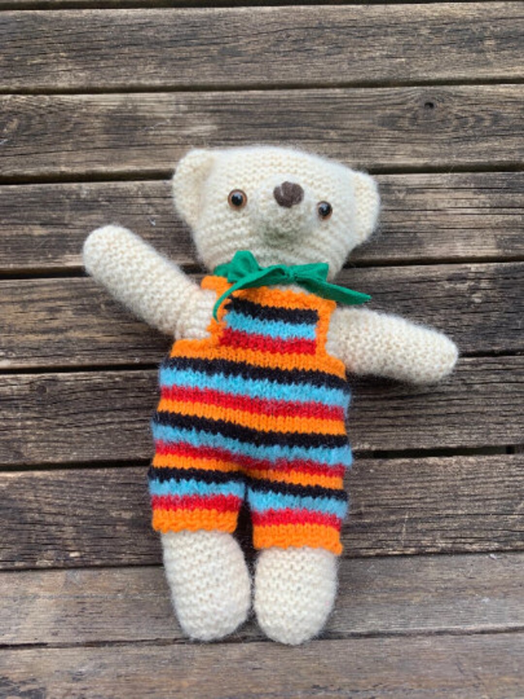 Crocheted and Knitted Handmade Teddy Bear Soft Toy Vintage Wool ...