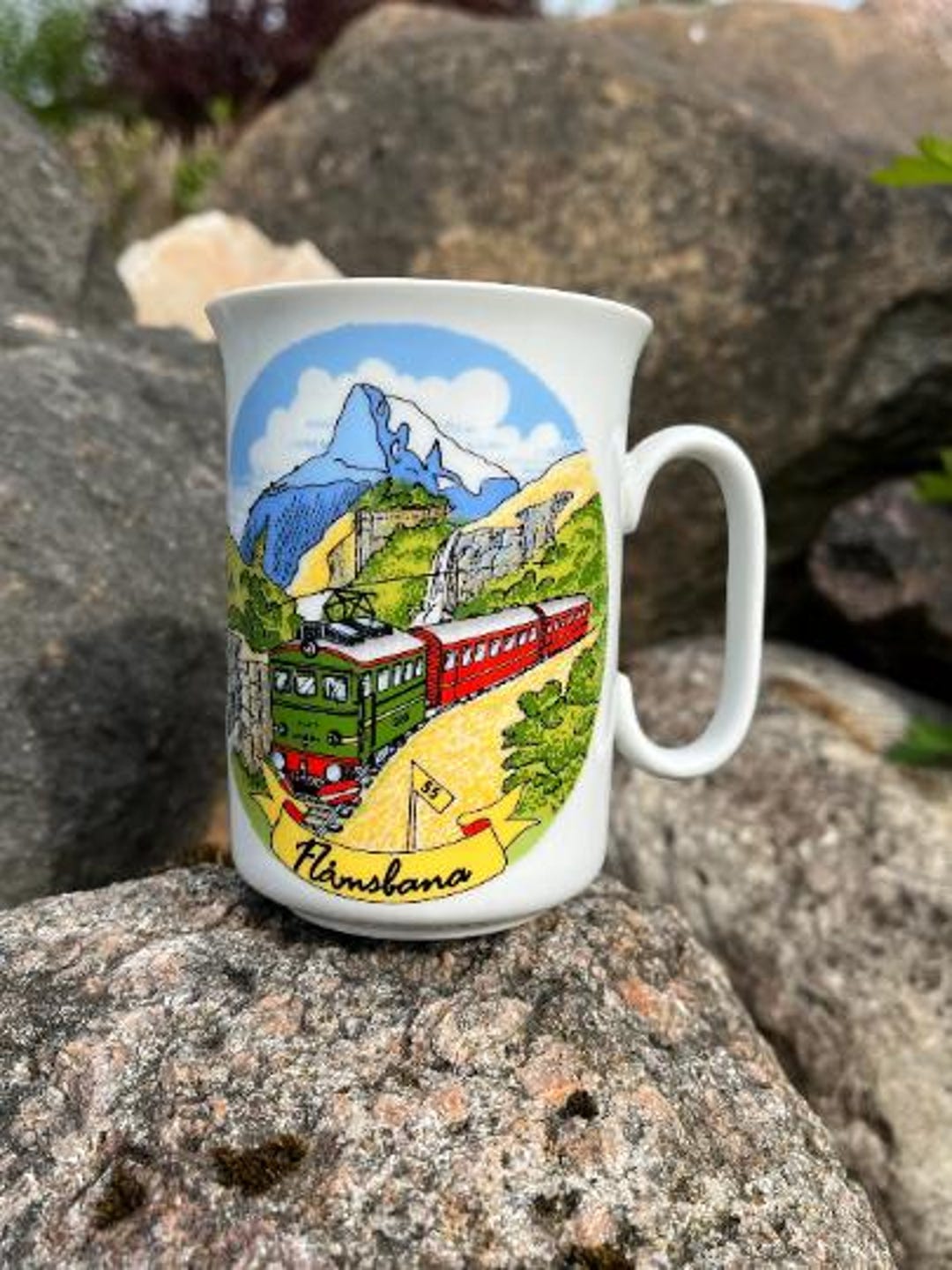 Vintage Flåmsbana Norway Mug, Scandinavian Railway Souvenir - Etsy