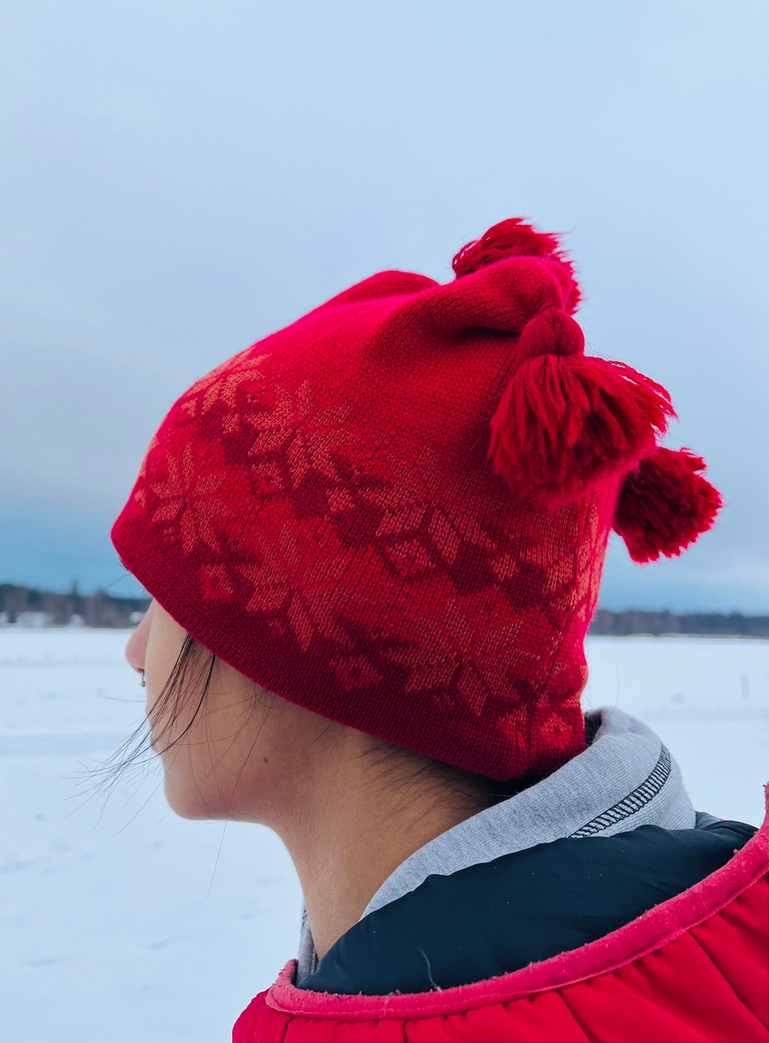 HUSKY M Size Finnish Vintage Hat With Tassels Winter Beaniet Ski ...