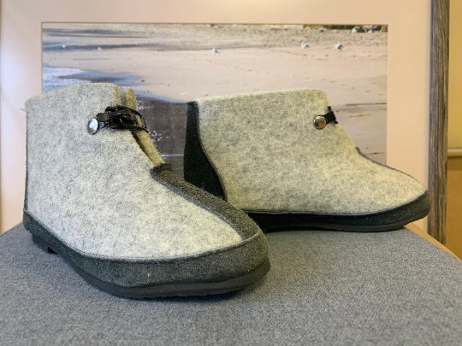 Vintage Kid's Norwegian Gray Felt Boots Size 32 Ankle Boots 100% ...