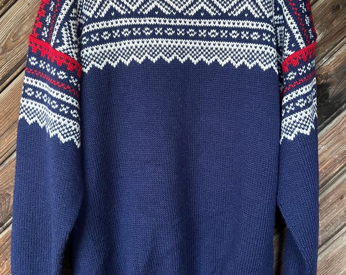 L Size Norwegian Vintage Traditional Nordic Pattern Ornamented Hand ...