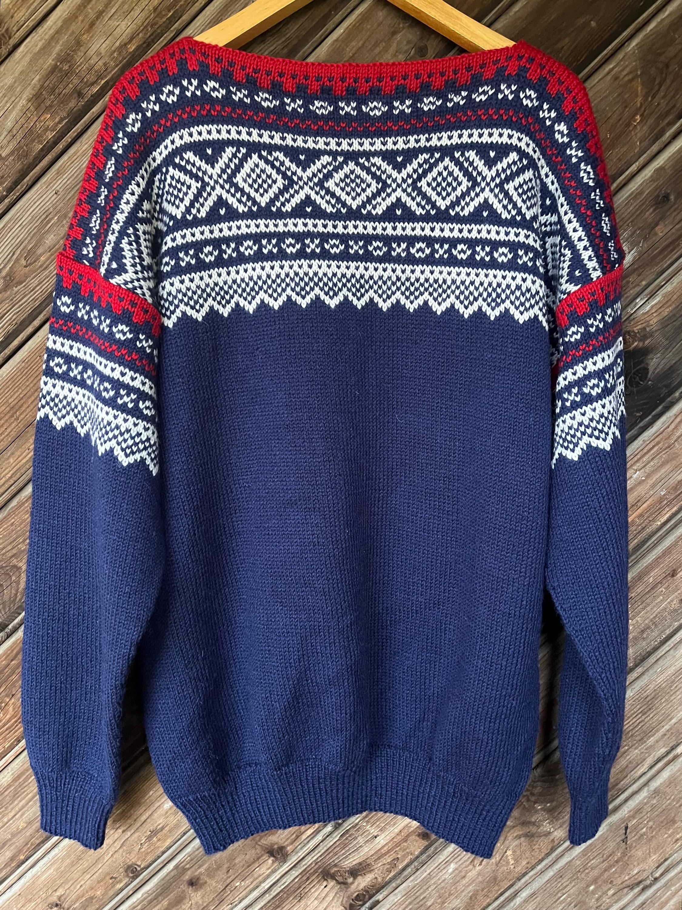 L Size Norwegian Vintage Traditional Nordic Pattern Ornamented Hand ...