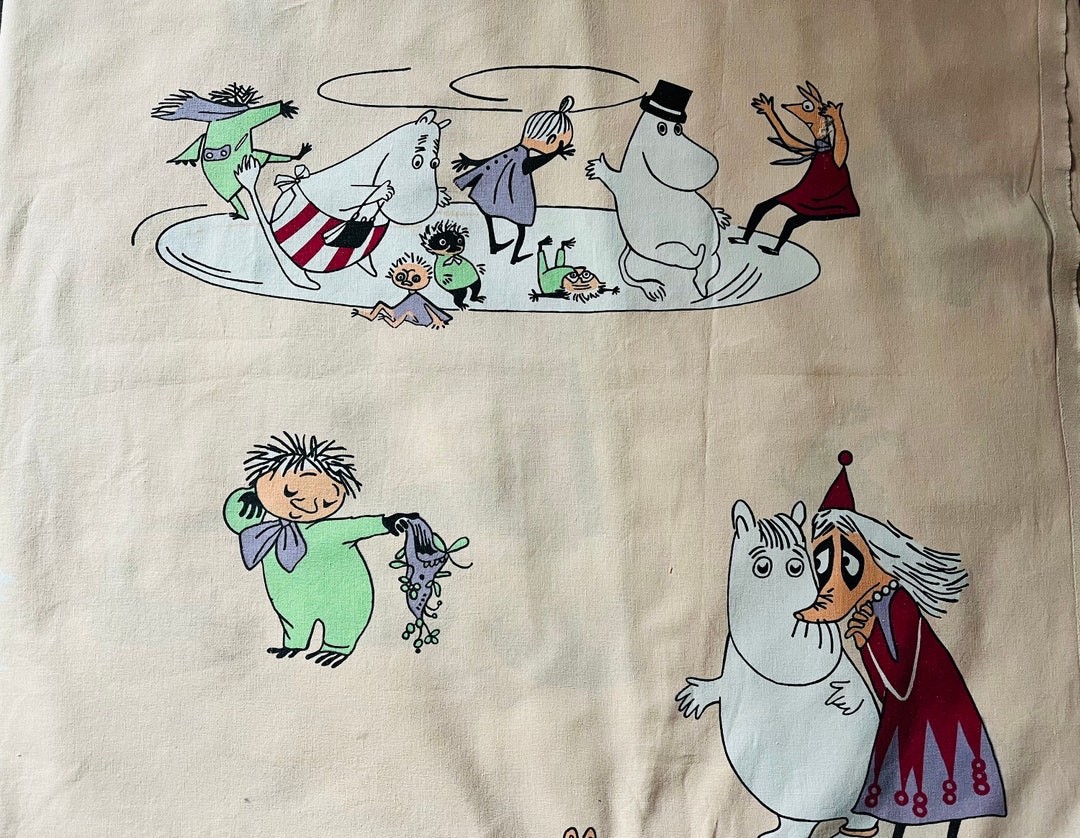 Moomin Characters Finish Vintage Pillowcase Pillow Cover Funny Drawings ...