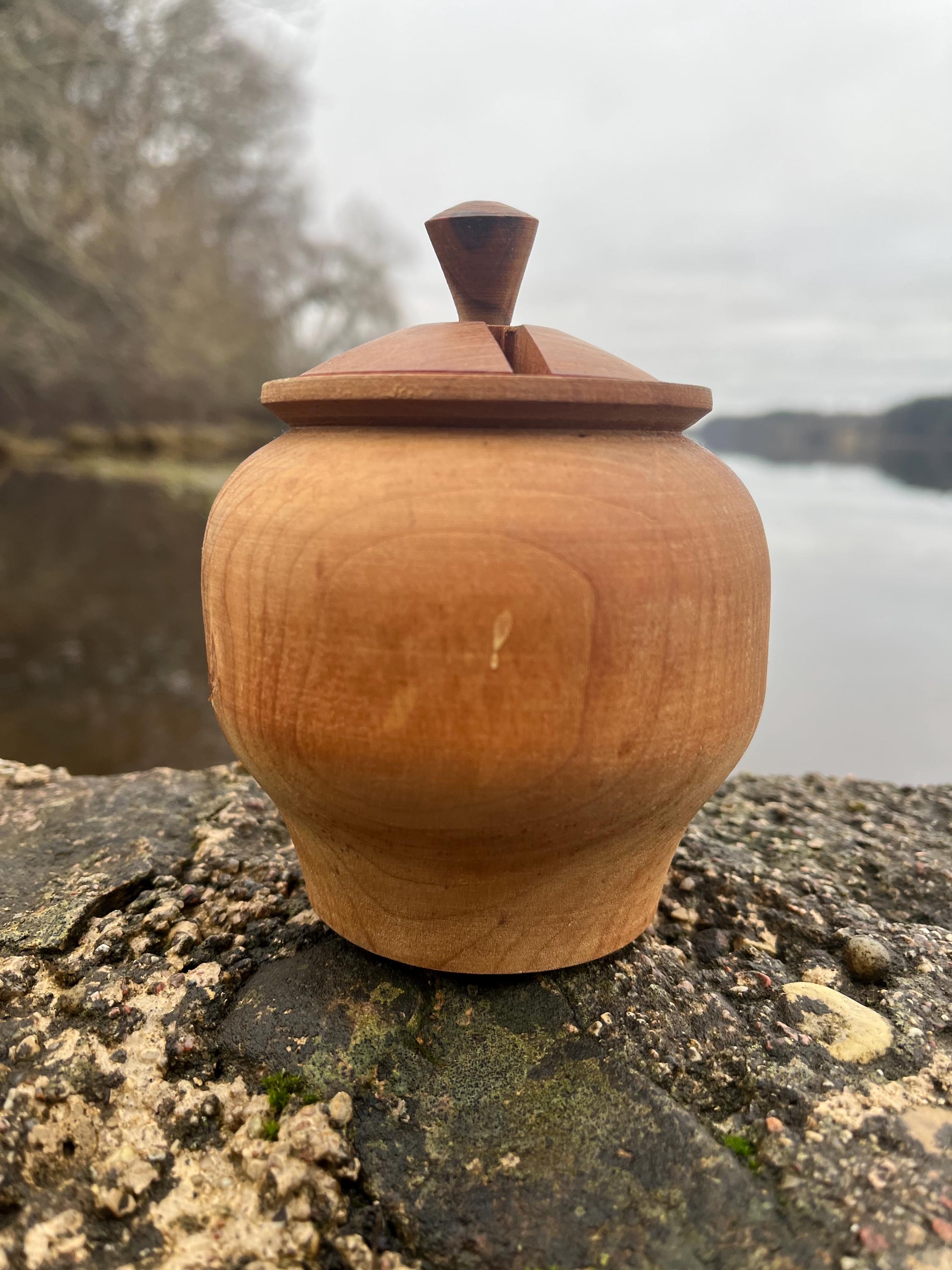 Swedish Vintage Wooden Sugar Pot Container With a Lid Retro ...
