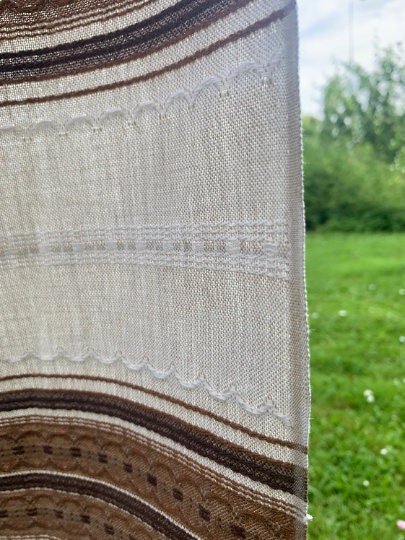 Vintage Swedish Traditional Folk Style Window Linen Curtains Set Retro ...
