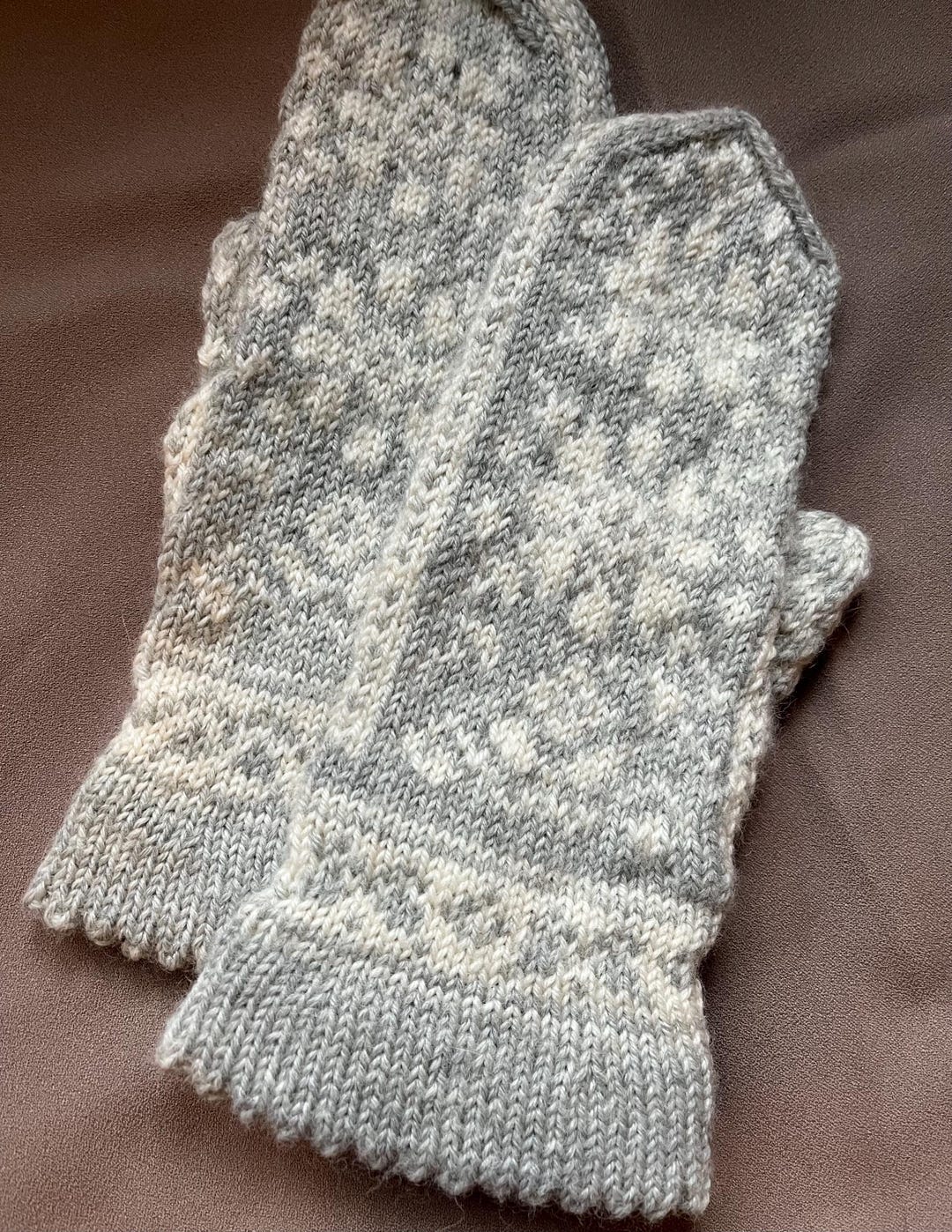 Vintage Scandinavian Hand-knitted Wool Mittens, Nordic Folk Design - Etsy