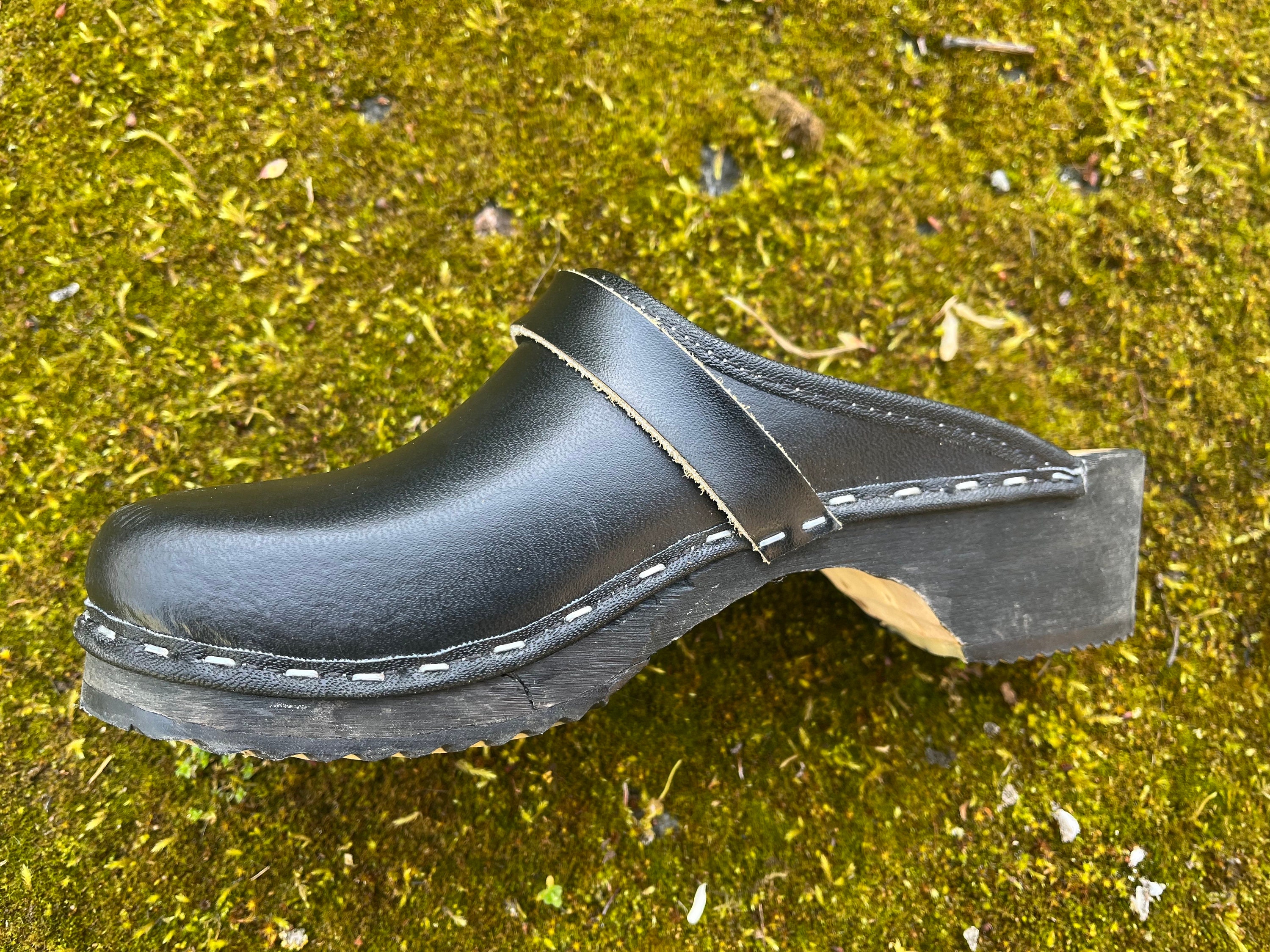 EUR 37 Swedish Sando Wooden and Genuine Leather Clogs Vintage Unused ...