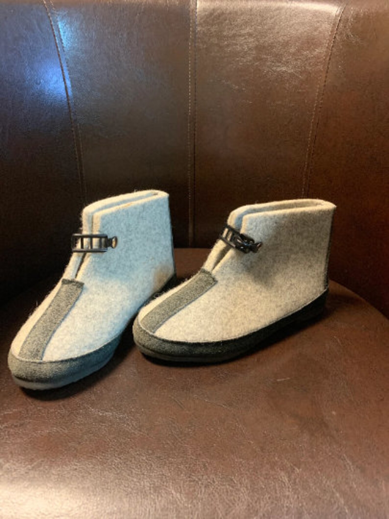 Vintage Kid's Norwegian Gray Felt Boots Size 32 Ankle Boots 100% ...