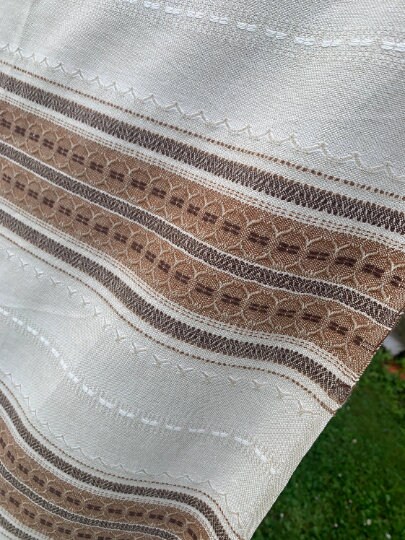 Vintage Swedish Traditional Folk Style Window Linen Curtains Set Retro ...