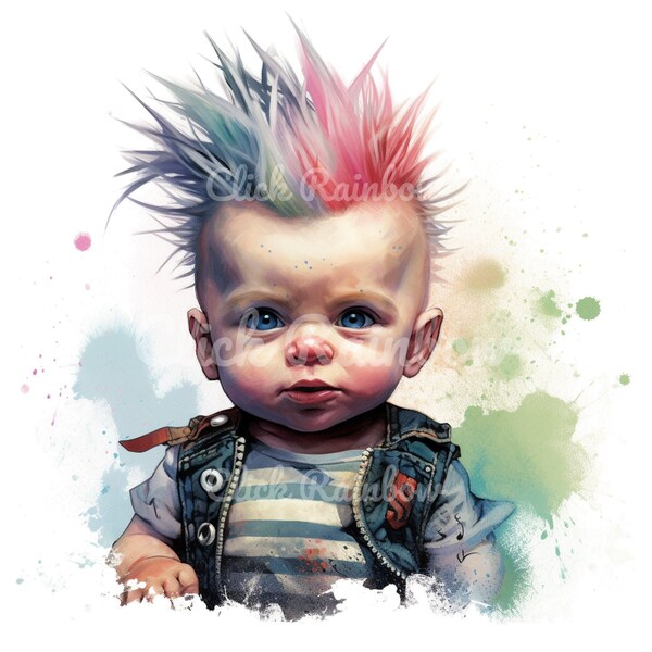 Punk Baby Card - Etsy