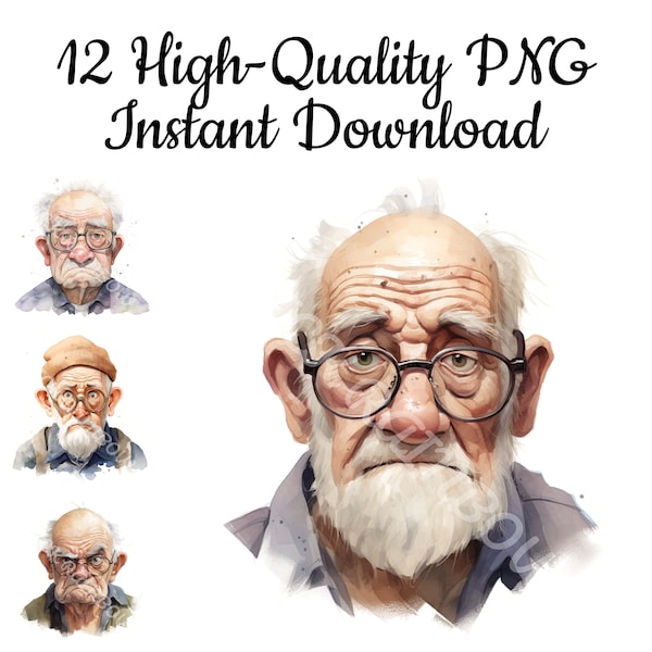 Grumpy Old Man Clipart - Etsy