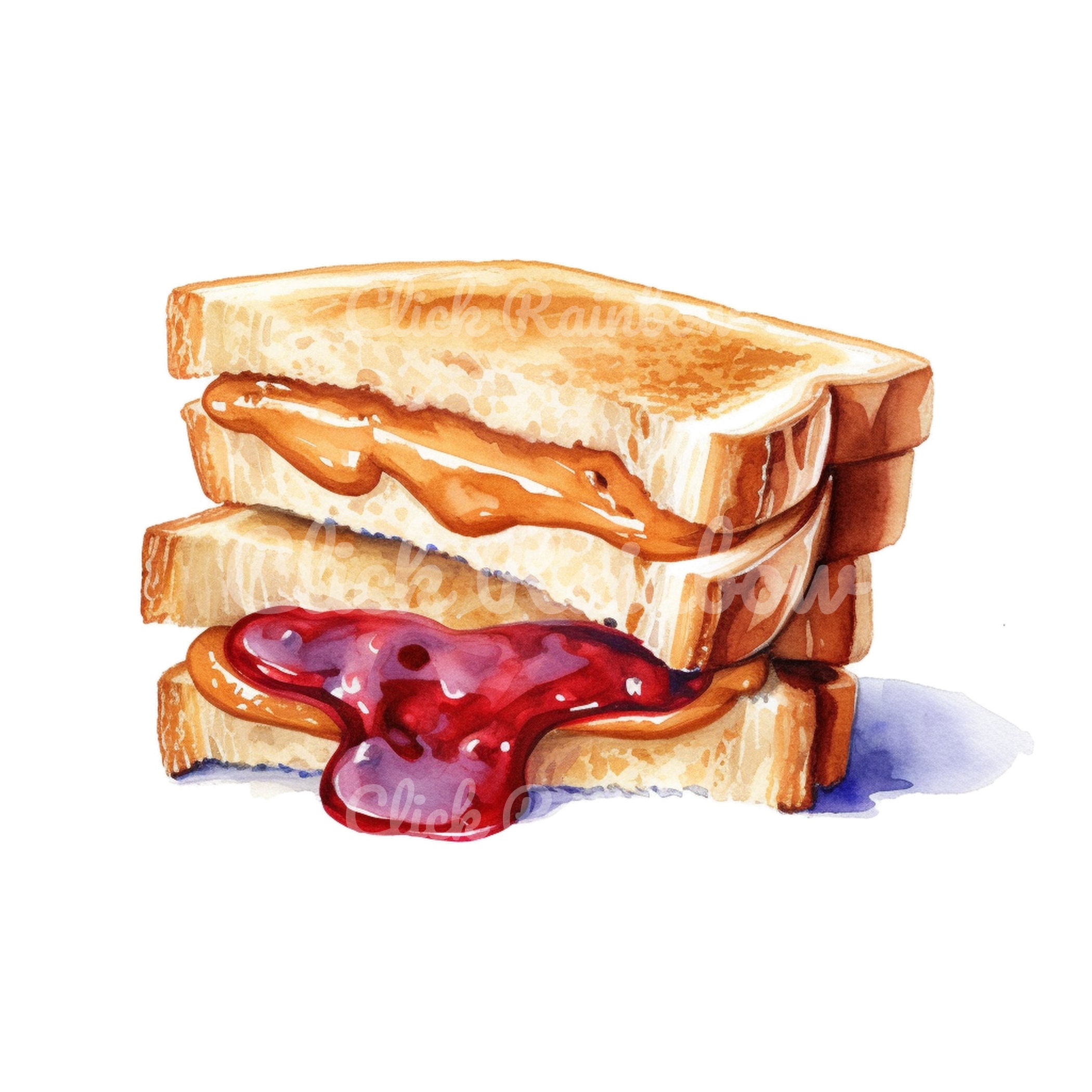 Peanut Butter and Jelly Sandwich Clipart Snack Art Bundle for - Etsy
