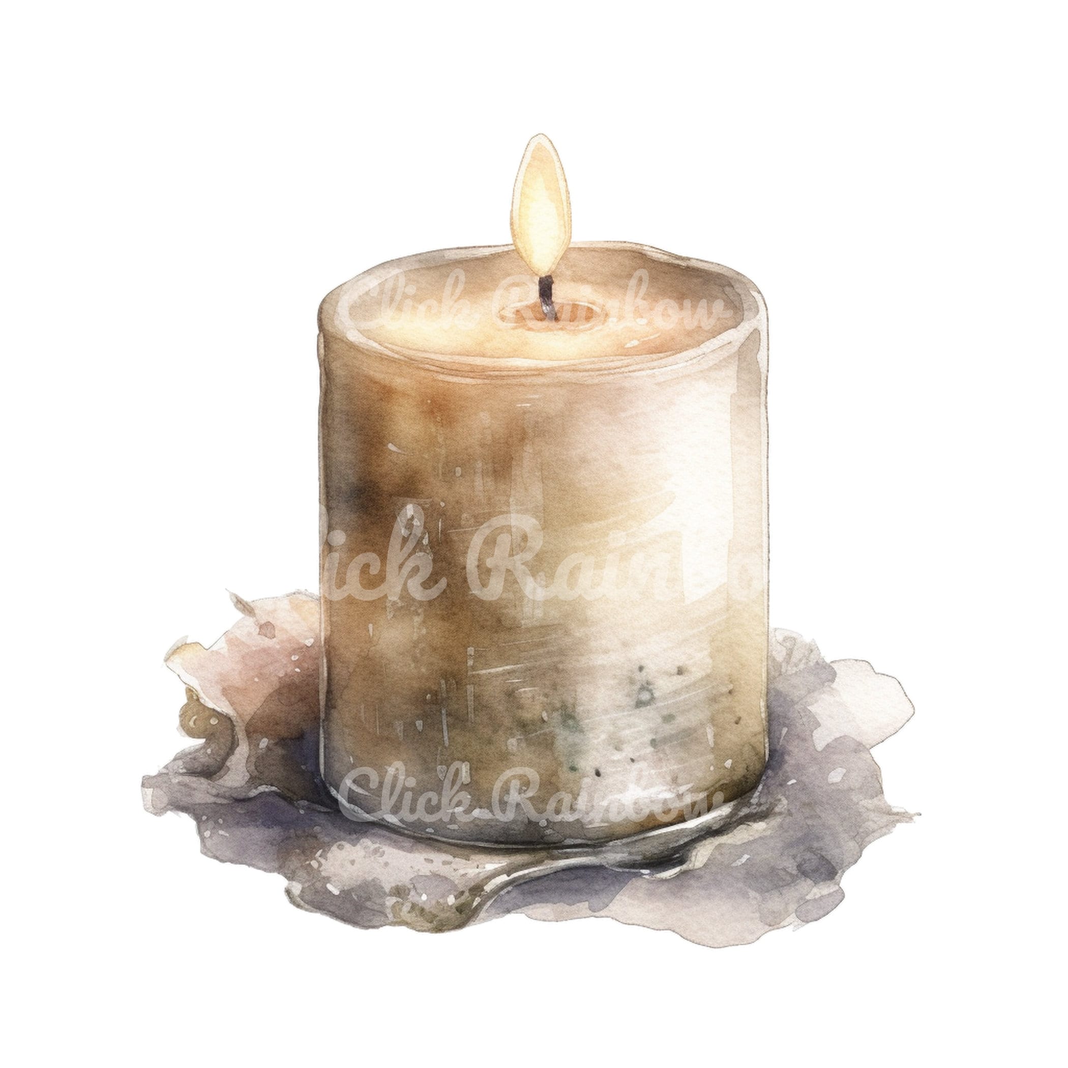 Candle Clipart, 12 Candle PNG, Candle Watercolor, Digital Candle ...
