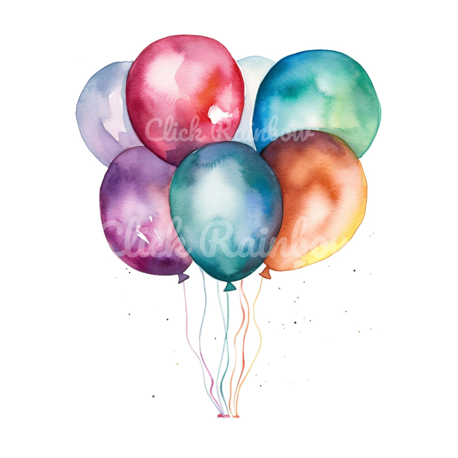 Party Balloons Clipart, 12 Party Balloons PNG, Balloons Illustration ...