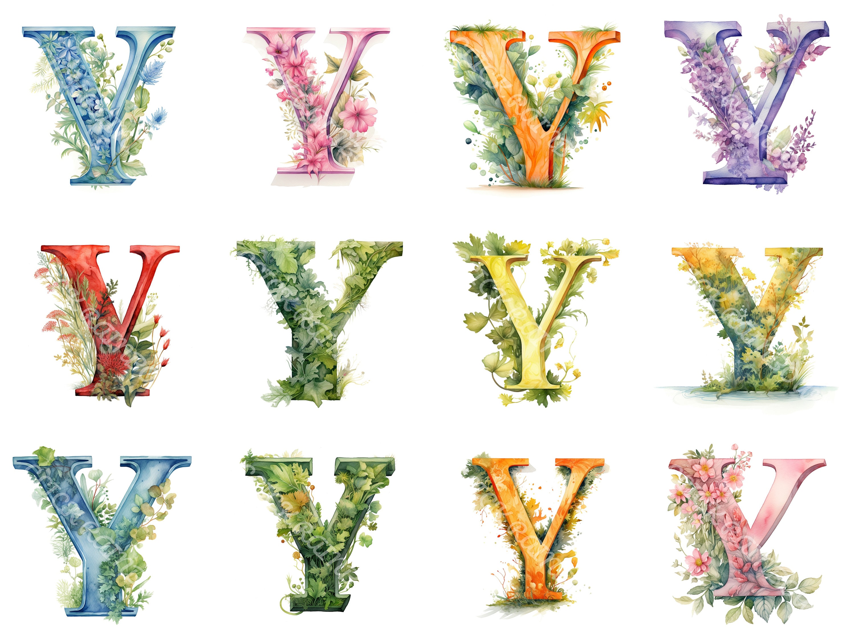 Letter Y Clipart, 12 Letter Y PNG, Letter Y Wall Art, Letter Y Design ...
