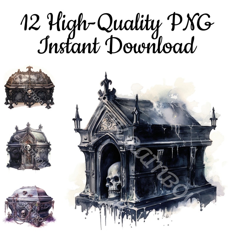 Halloween Casket Clipart, 12 Casket PNG, Casket Painting, Casket ...