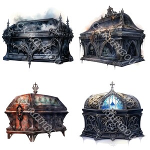 Halloween Casket Clipart, 12 Casket PNG, Casket Painting, Casket ...
