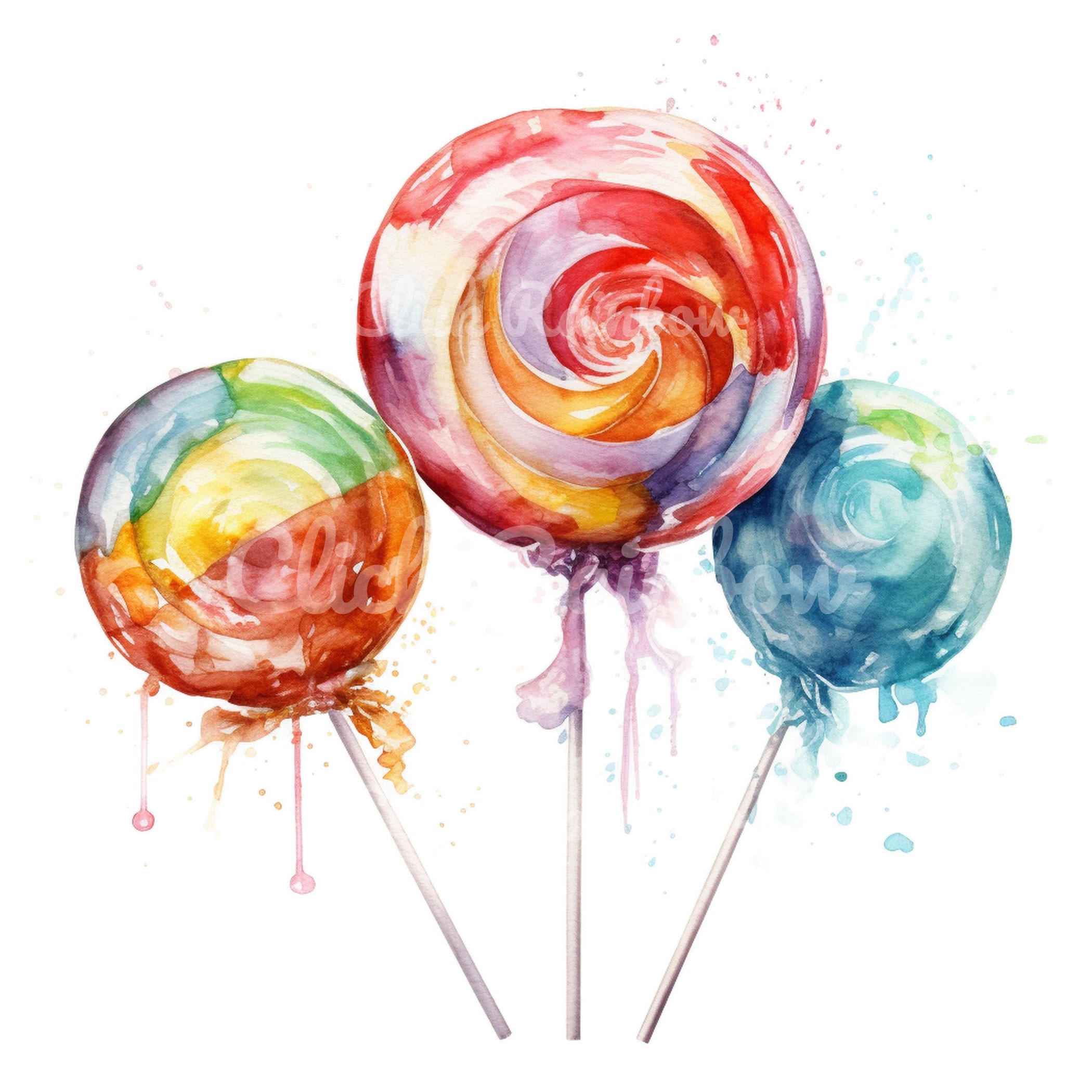 Lollipops Clipart Candy Art Bundle for Paper Crafting and - Etsy