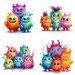 Cute Monster Clipart, Colorful PNG Illustrations (digital Download) - Etsy