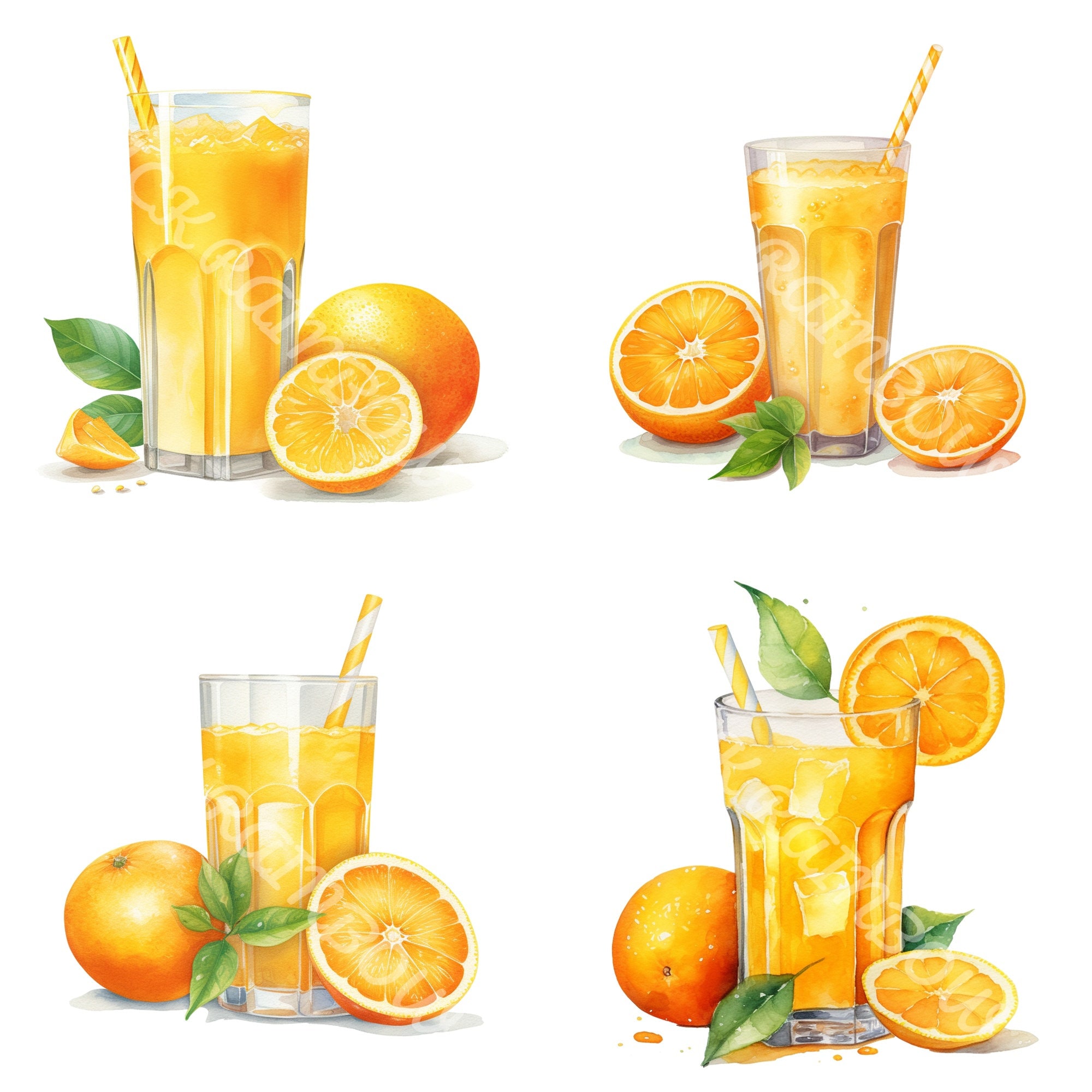 Orange Juice Clipart, 12 Orange Juice PNG, Orange Juice Watercolor ...