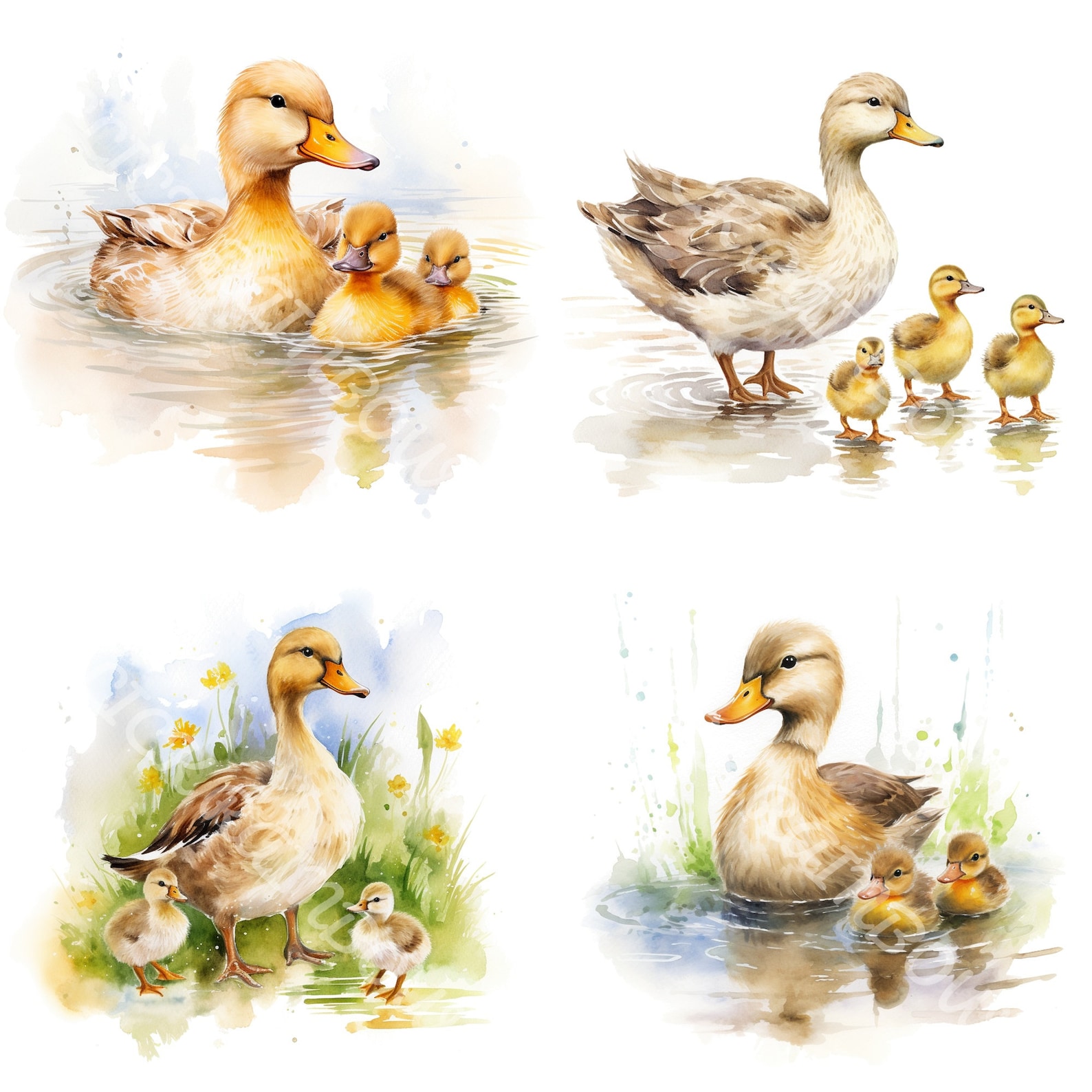 Ducklings Clipart 12 High-quality PNG Baby Duck Printable - Etsy