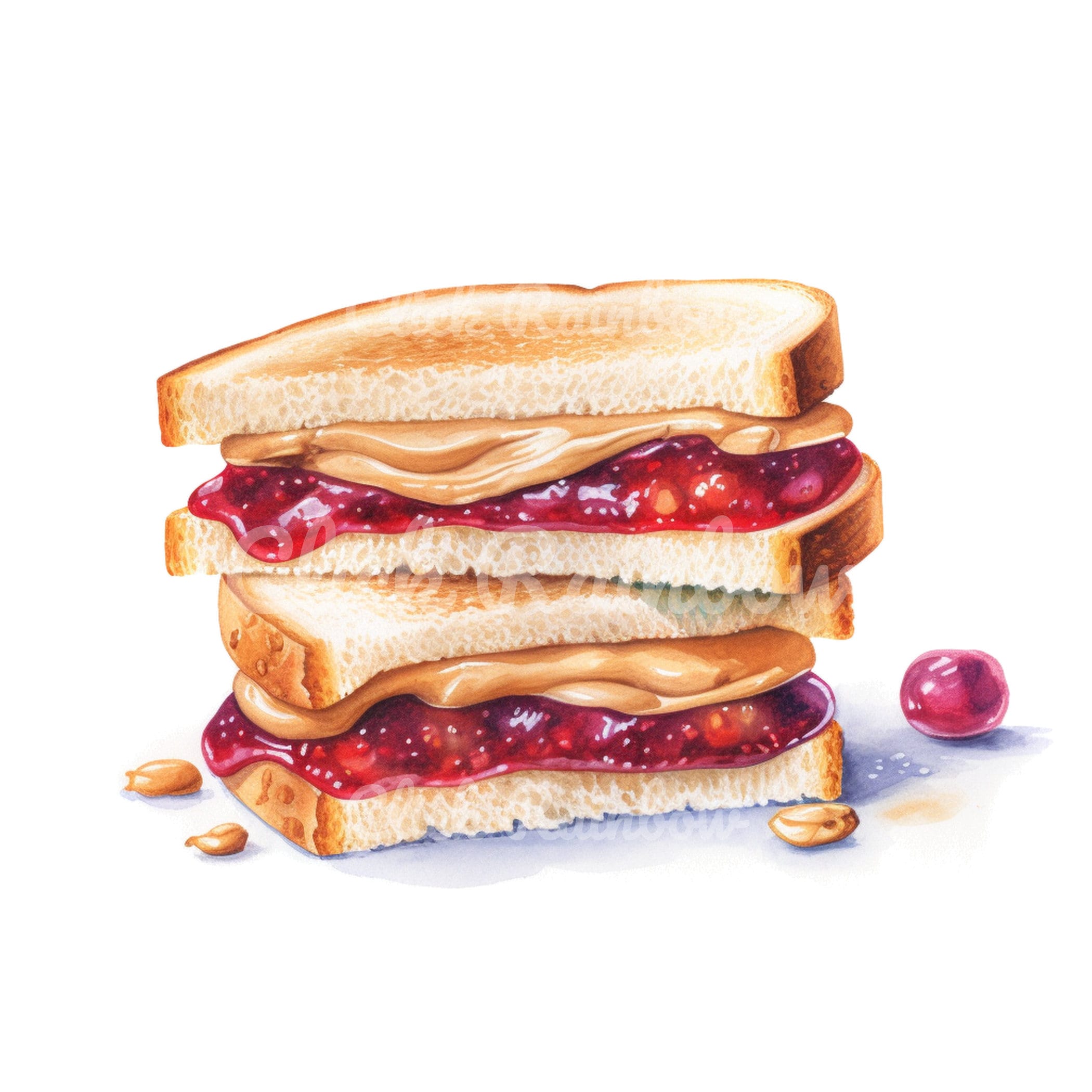 Peanut Butter and Jelly Sandwich Clipart Snack Art Bundle for - Etsy