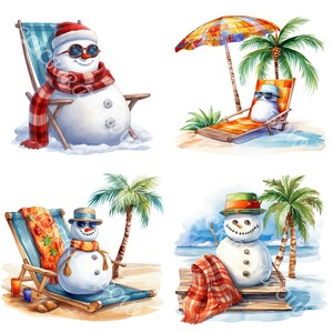 Sunbathing Snowman Clipart, 12 Snowman PNG, Snowman Illustration ...