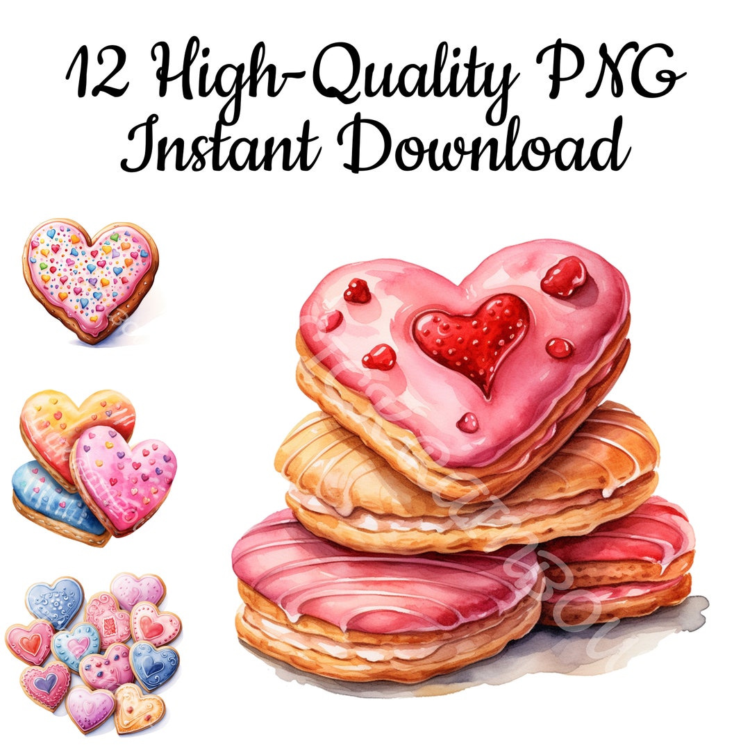 Heart-shaped Cookie Clipart, 12 Heart-shaped Cookie PNG, Heart-shaped ...