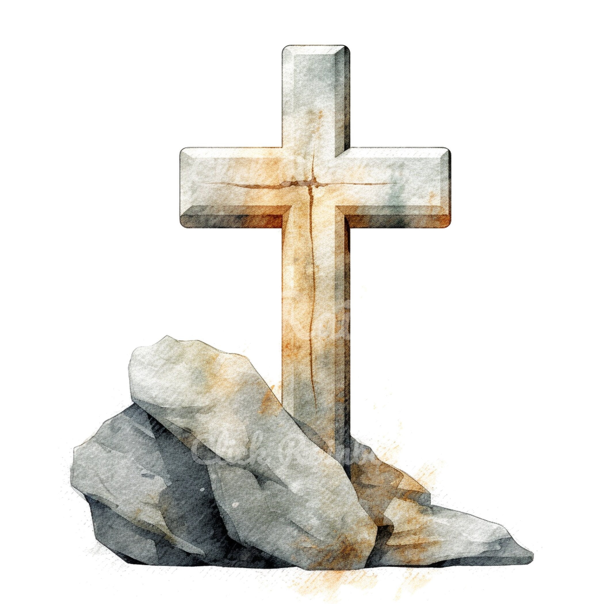 Stone Christian Cross Clipart, 12 High-quality PNG, Printable ...