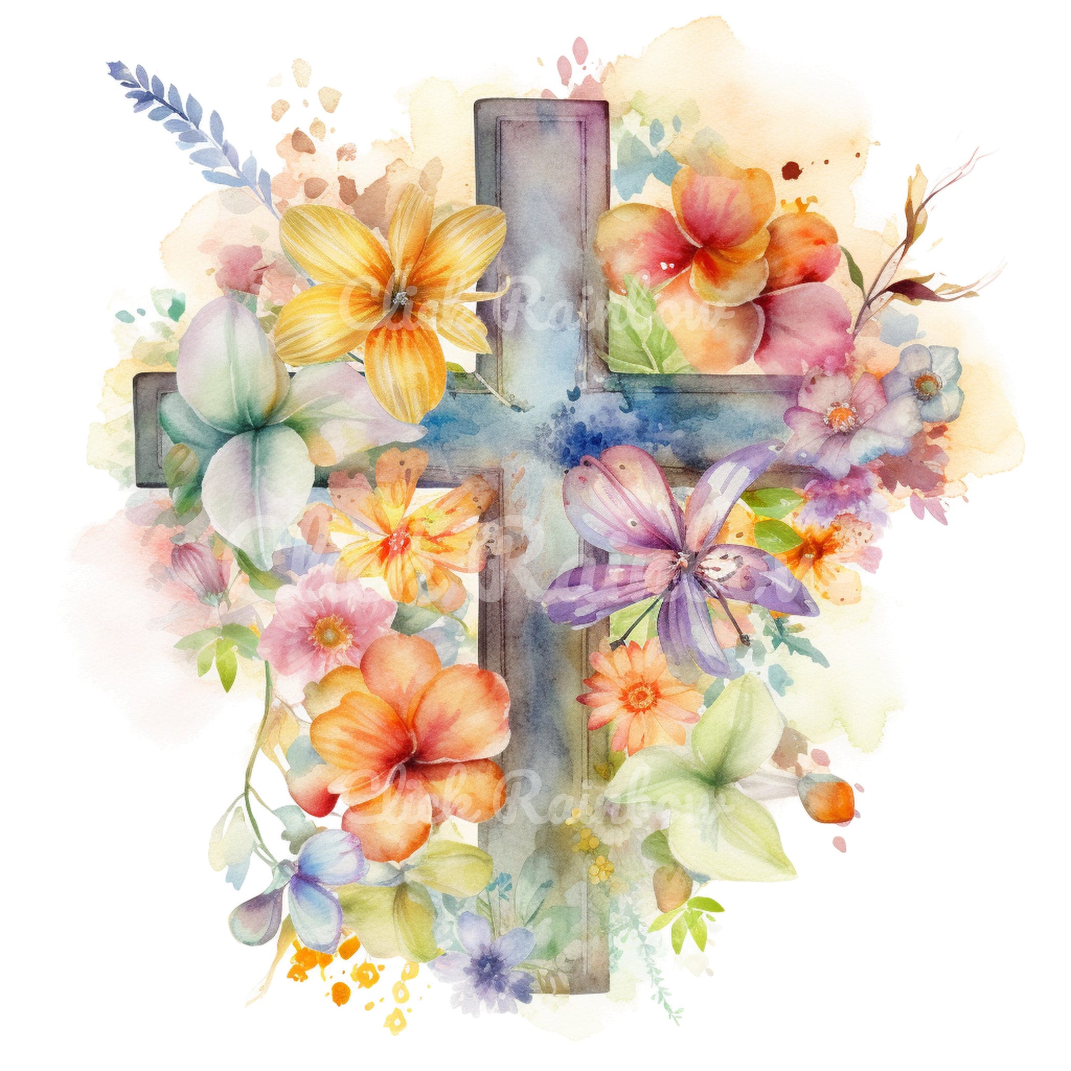 Christian Cross Clipart Christian Cross Art Bundle for Paper - Etsy