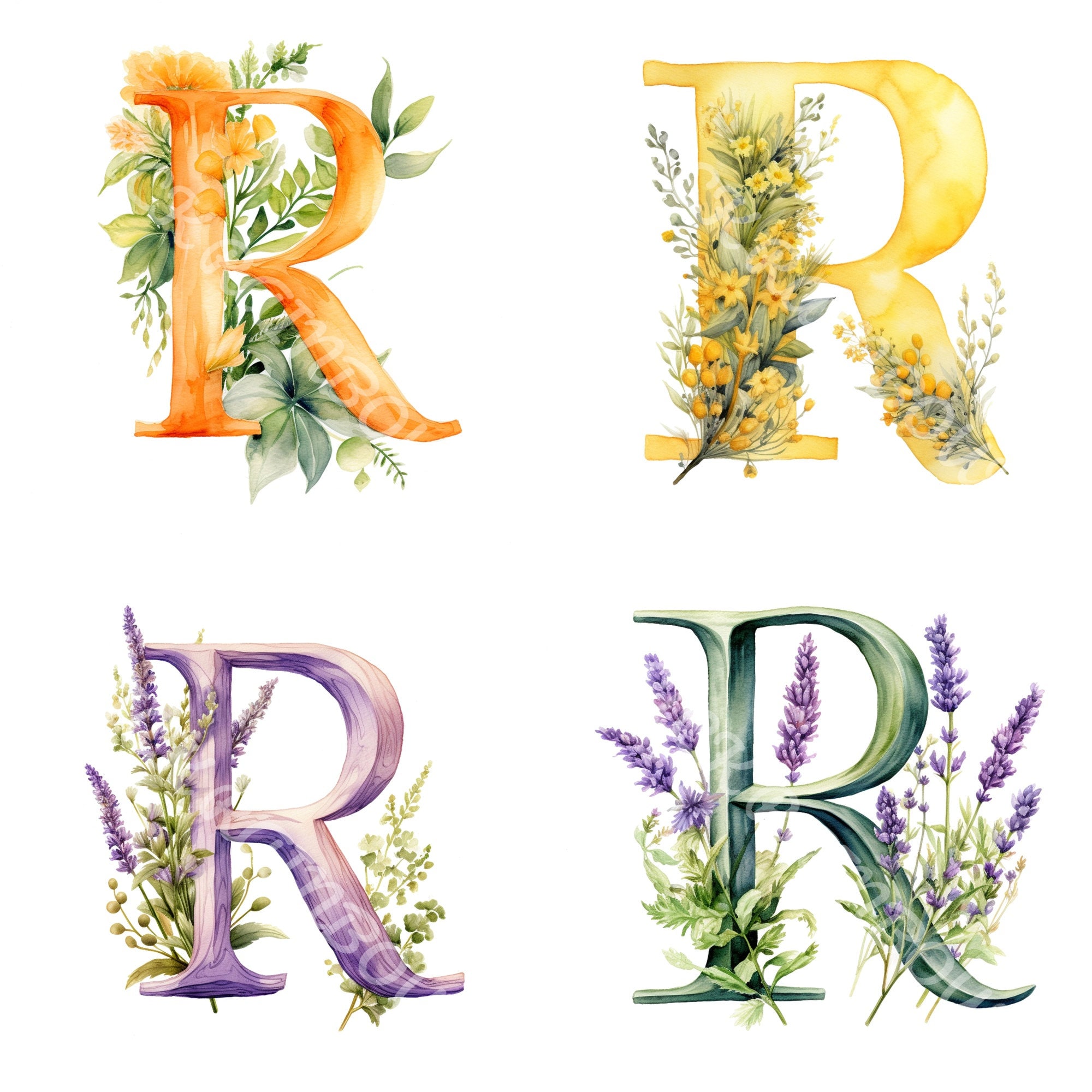 Letter R Clipart, 12 Letter R PNG, Letter R Wall Art, Letter R Painting ...
