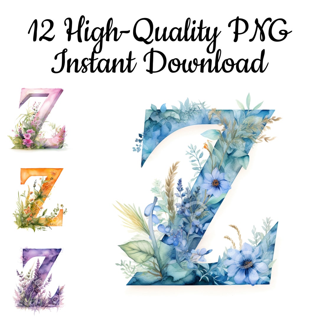 Letter Z Clipart, 12 Letter Z PNG, Letter Z Illustration, Letter Z Wall ...